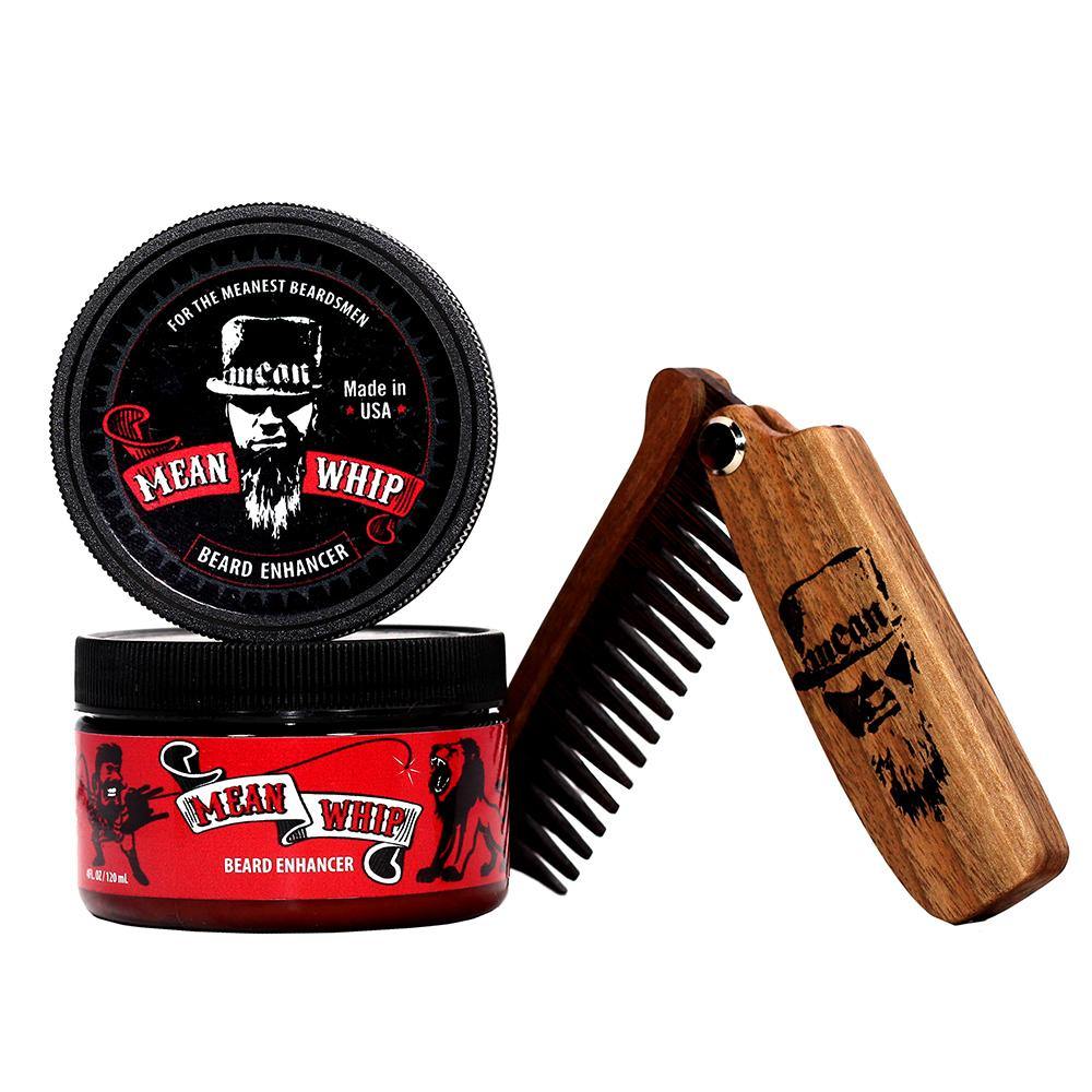 Beard Care Kit | Folding Pocket Beard Comb and Beard Enhancer Combo ...